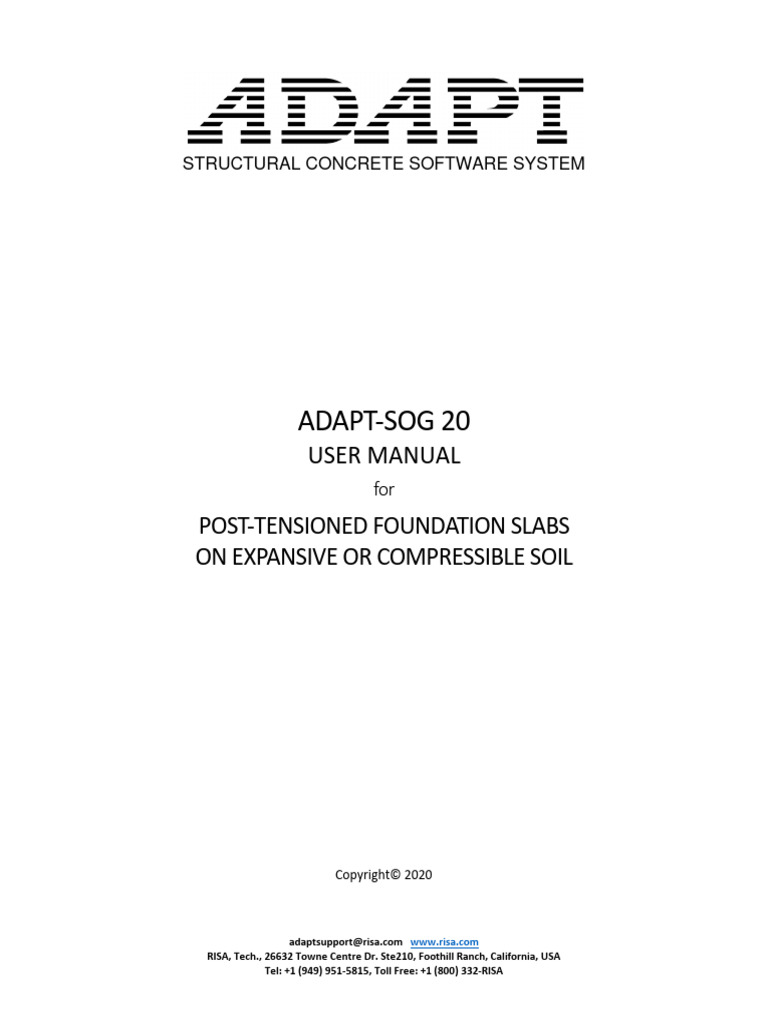 Adapt Sog 20 User Manual | PDF | Foundation (Engineering) | Prestressed ...