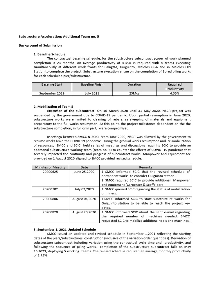 Acceleration Background of Submission and Chronology of Events Rev03 | PDF