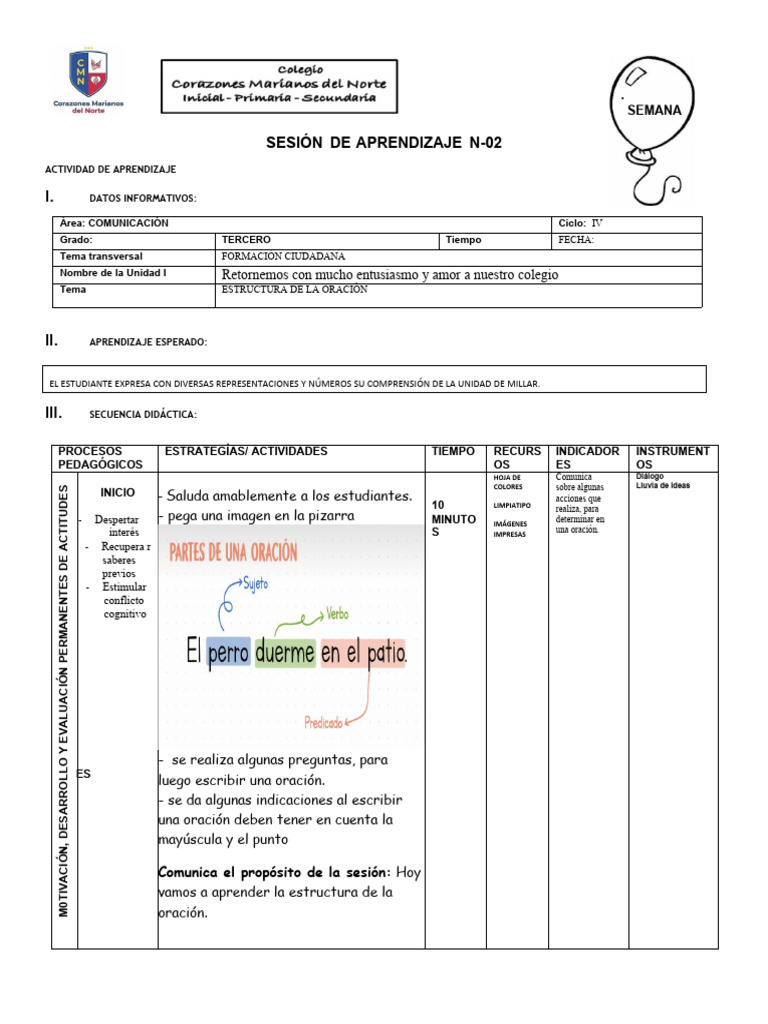 Estructura de La Oracion | Descargar gratis PDF | Aprendizaje | Sicología