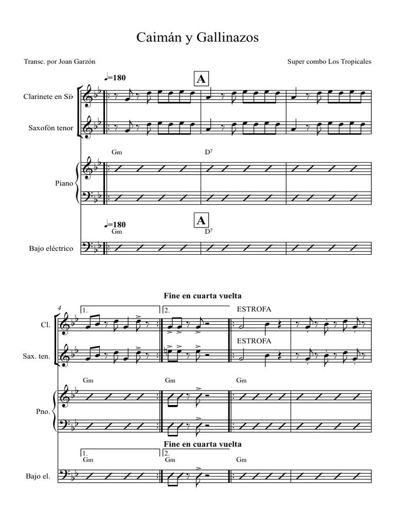 Caimán y Gallinazos - Partitura Completa | PDF