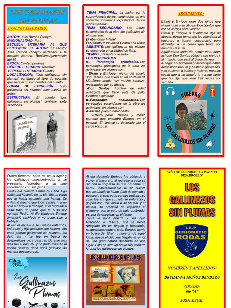 Triptico Los Gallinazos Sin Plumas | PDF | Clásicos | Ficción general