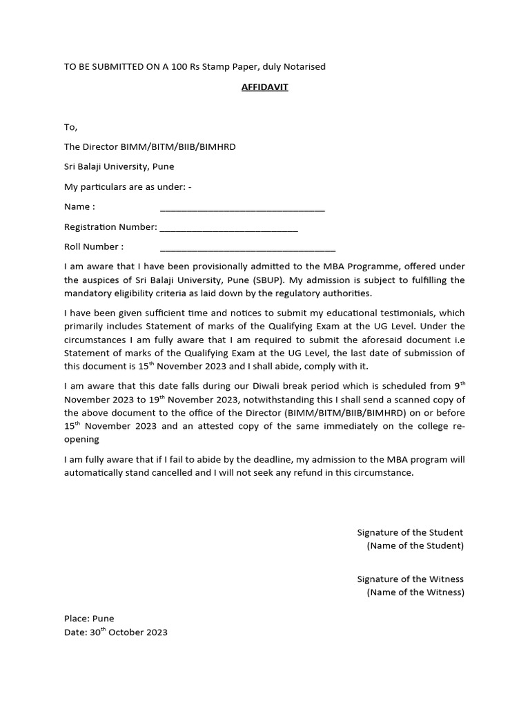 Eligibility - Affidavit | PDF