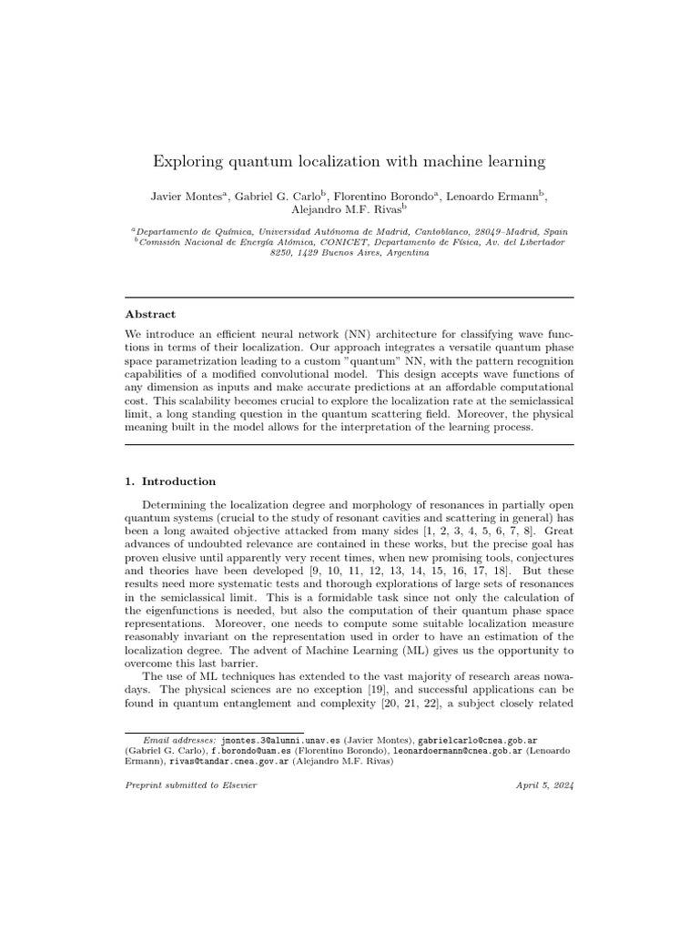 Exploring Quantum Localization With Machine Learning | PDF | Quantum ...