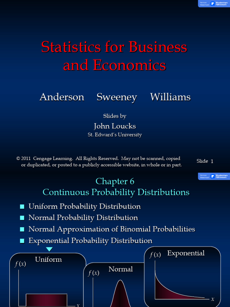 Chapter 6 | PDF | Probability Distribution | Random Variable