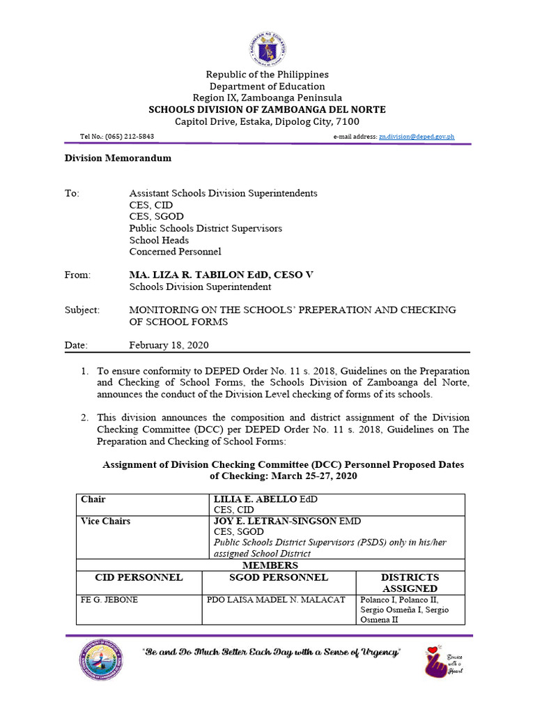 Checking of School Forms | Download Free PDF | Government | Philippines