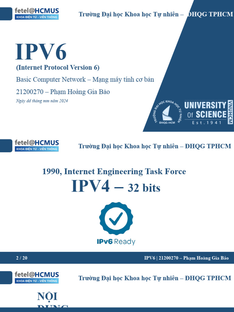 Presentation IPv6 | PDF