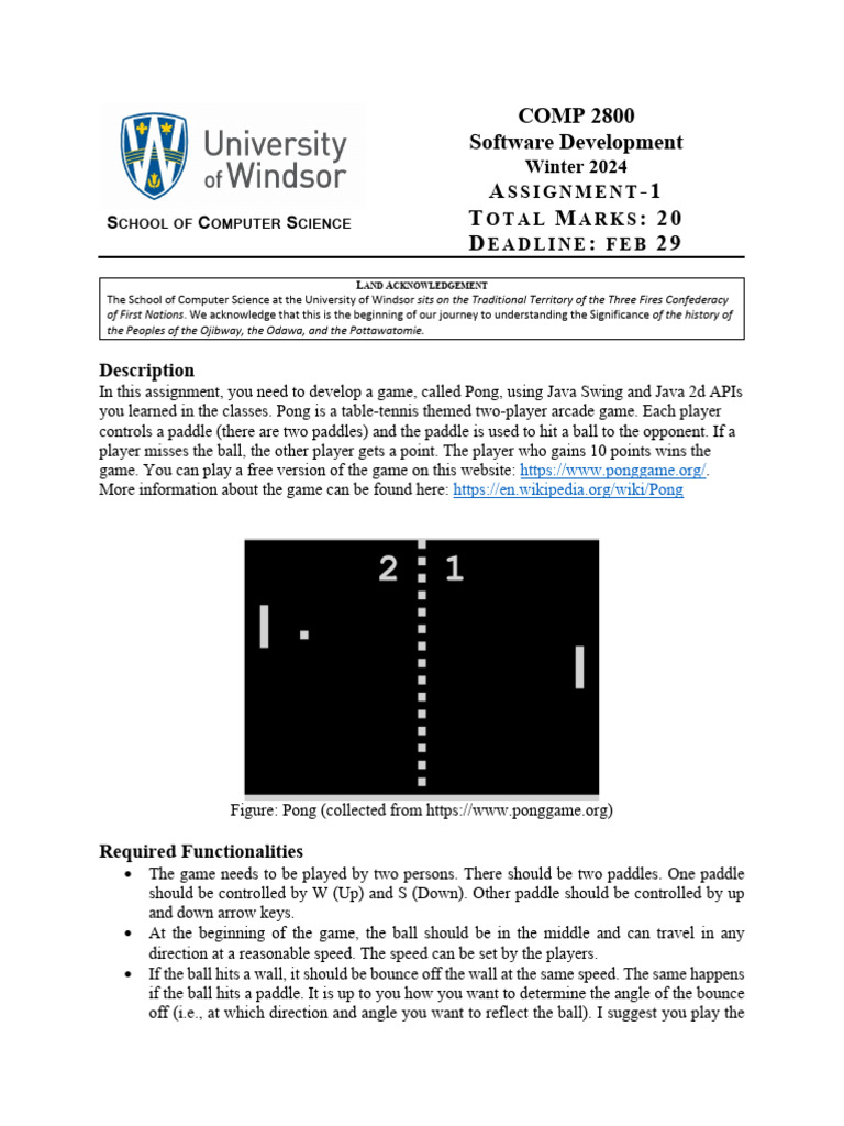Assignment-1, Pong | PDF | Zip (File Format) | Computer File