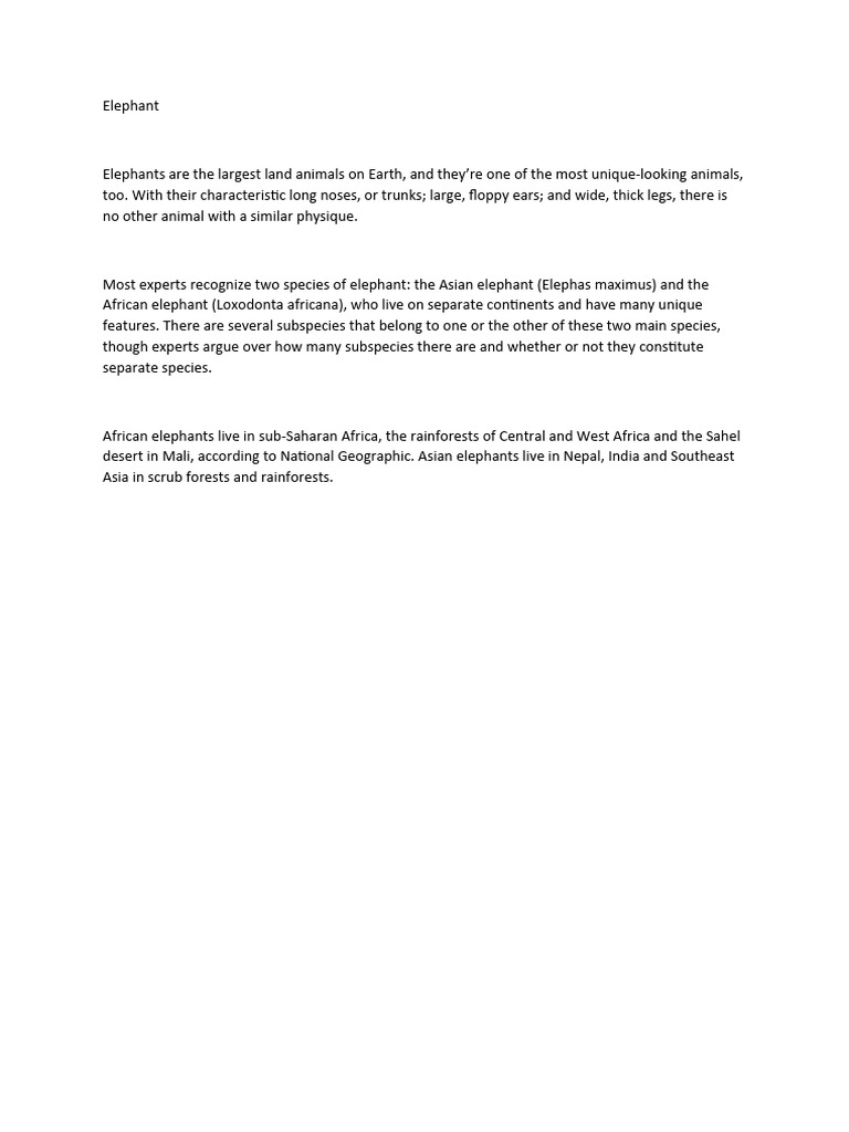 Elephant | PDF