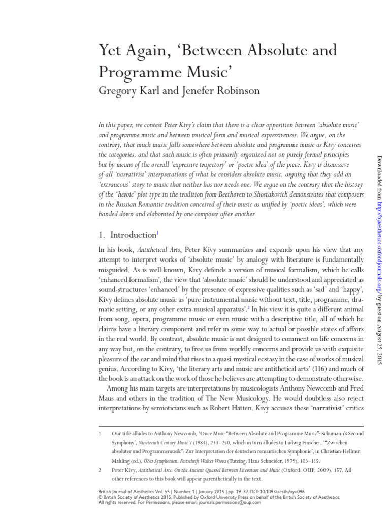 Revisiting Absolute vs. Programme Music | PDF | Poetry | Musicology