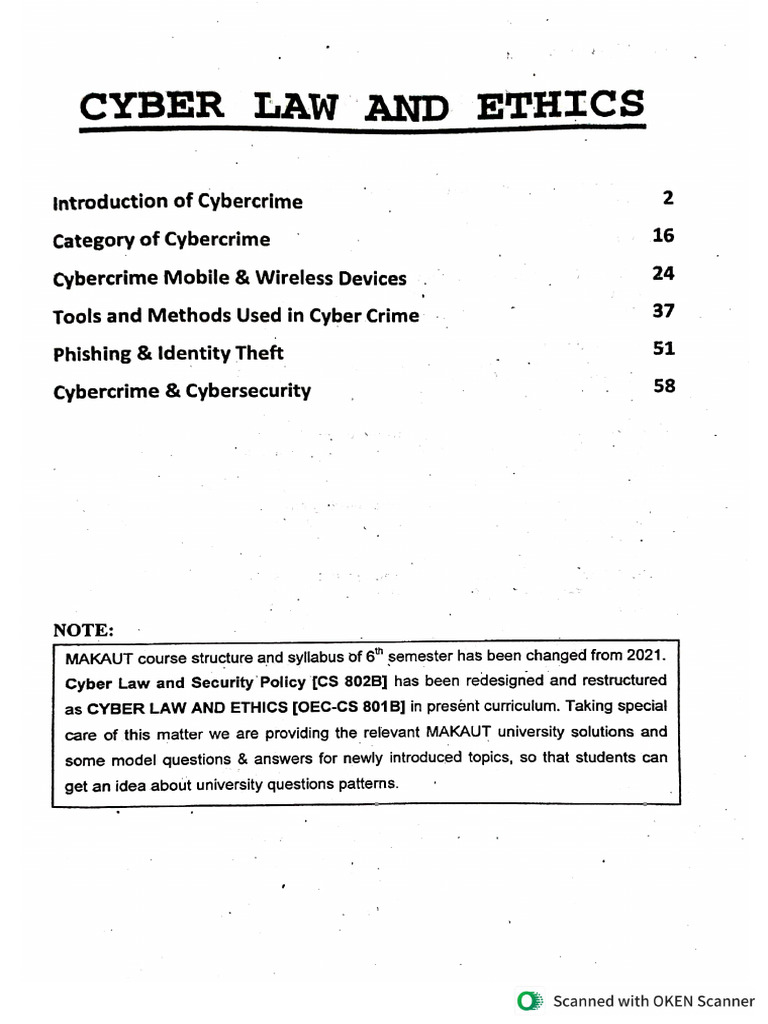 Cyber Law & Ethics New Organiser | PDF