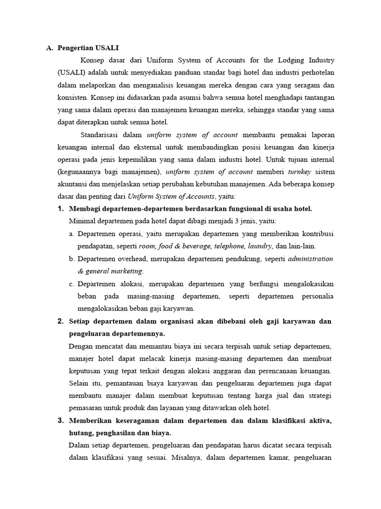 Panduan USALI untuk Industri Perhotelan | PDF