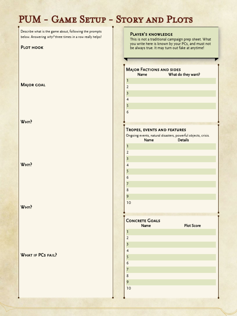RPG Campaign Setup Guide | PDF