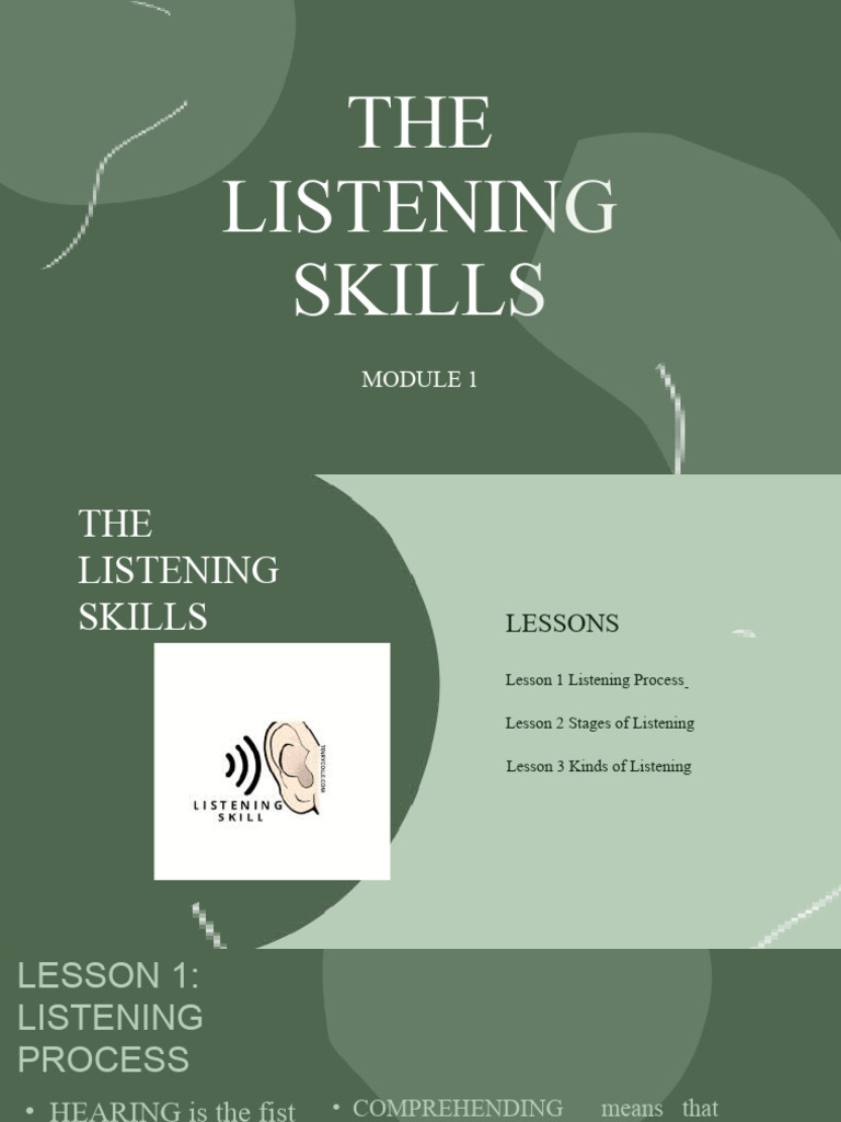 El107 Listening Skills | PDF | Language Arts & Discipline