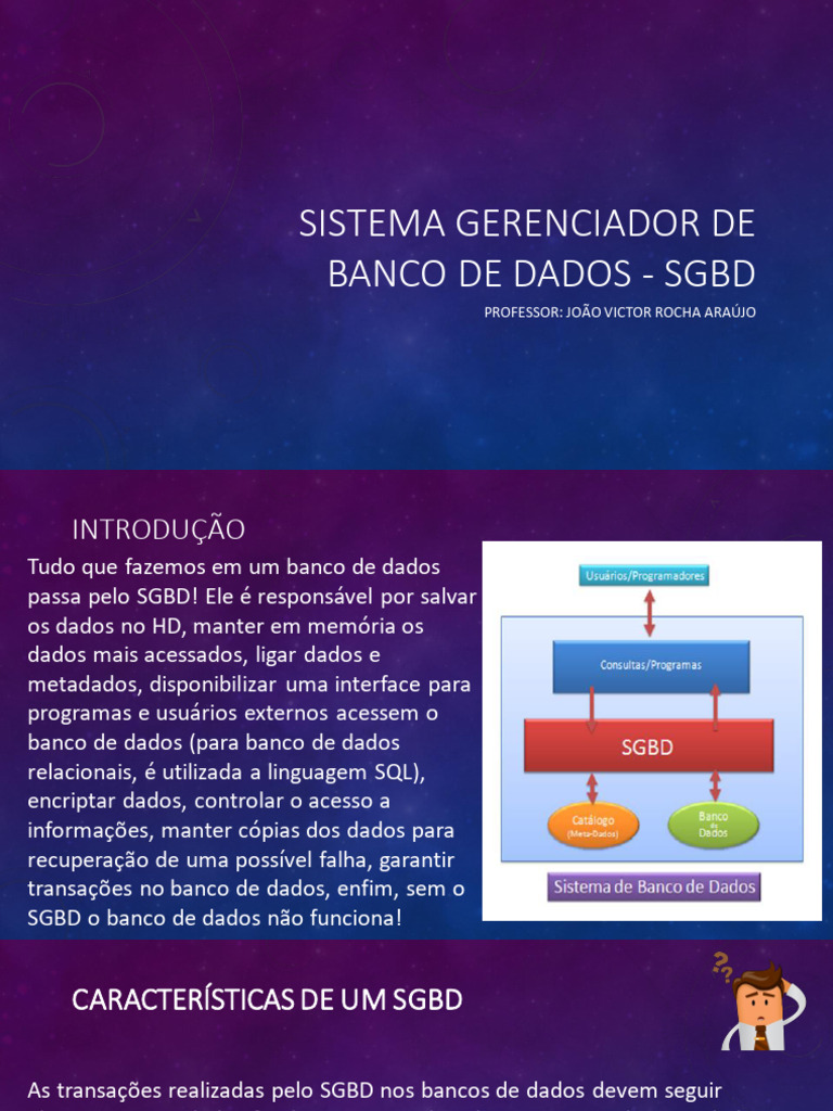 Aula 02 - Sistema Gerenciador de Banco de Dados - SGBD | PDF ...