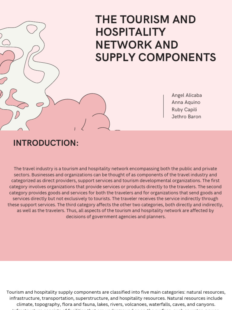 The Tourism and Hospitality Network and Supply Components | PDF ...