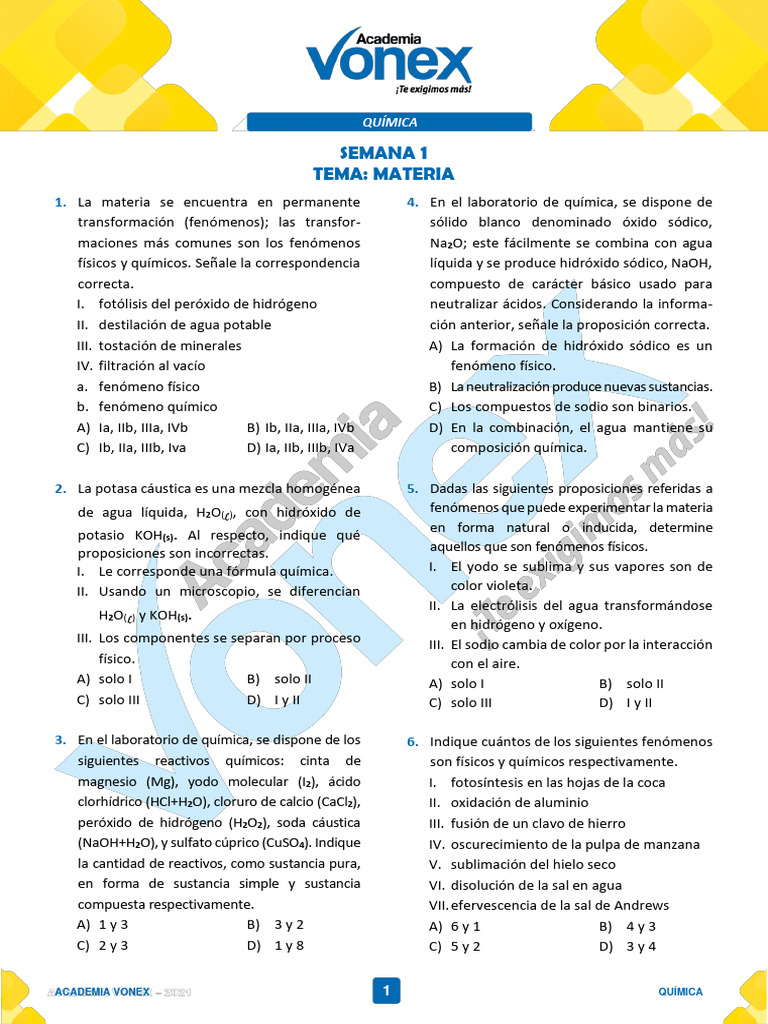 Quimica S1 Pdf Agua De Mar Sustancias Químicas