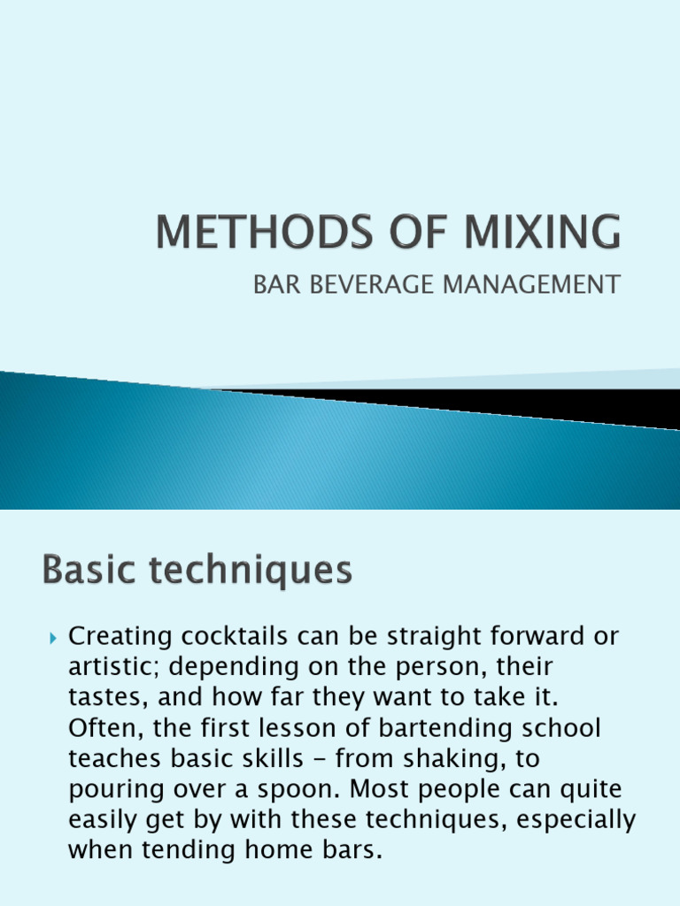 Methods of Mixing | PDF