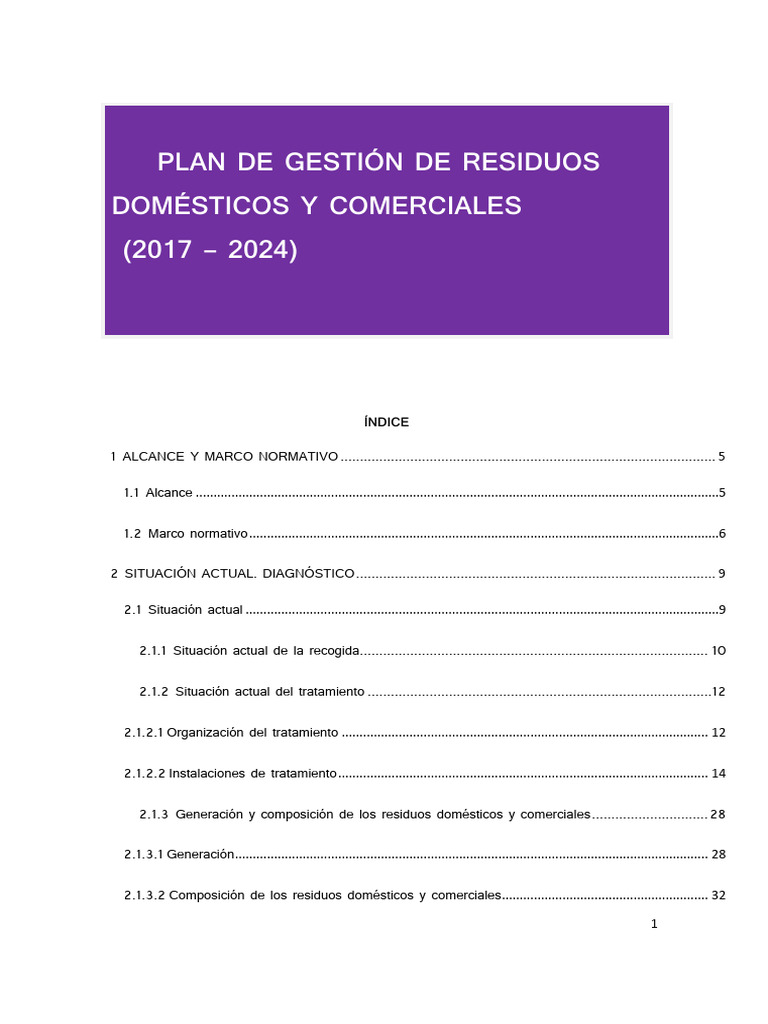 Cma-Mam-Plan de Gestion de Residuos Domesticos y Comerciales - Ver 1 | Descargar gratis PDF ...