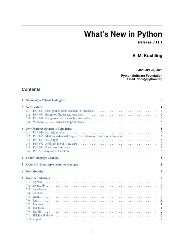 Whats New | PDF | Python (Programming Language) | Parameter (Computer ...