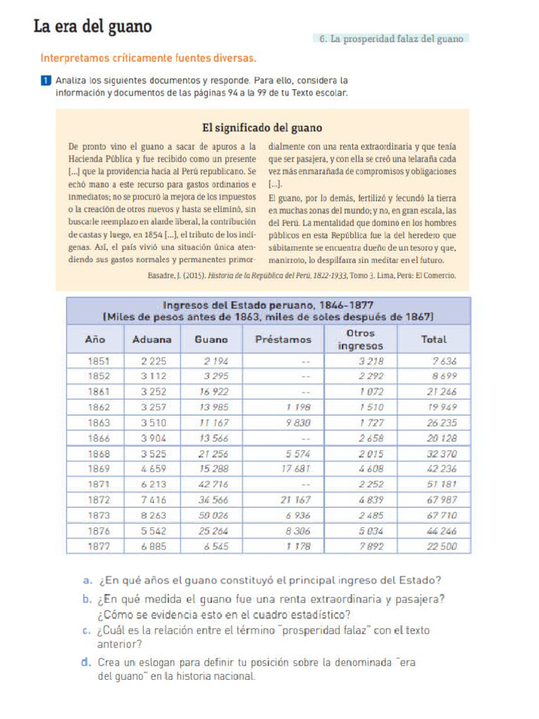 Ficha La Era Del Guano | PDF