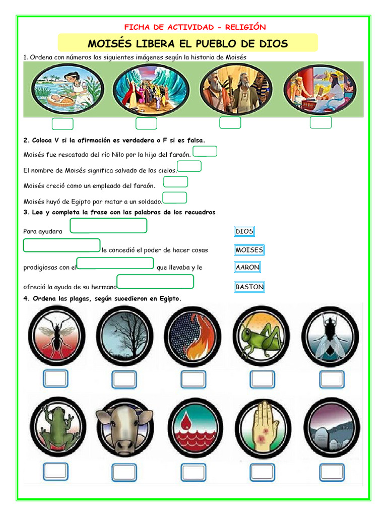 Ficha-Mierc-Rel-Moisés Libera El Pueblo de Dios | Descargar gratis PDF ...