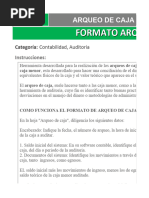 Formato Arqueo de Caja - 2025 | PDF
