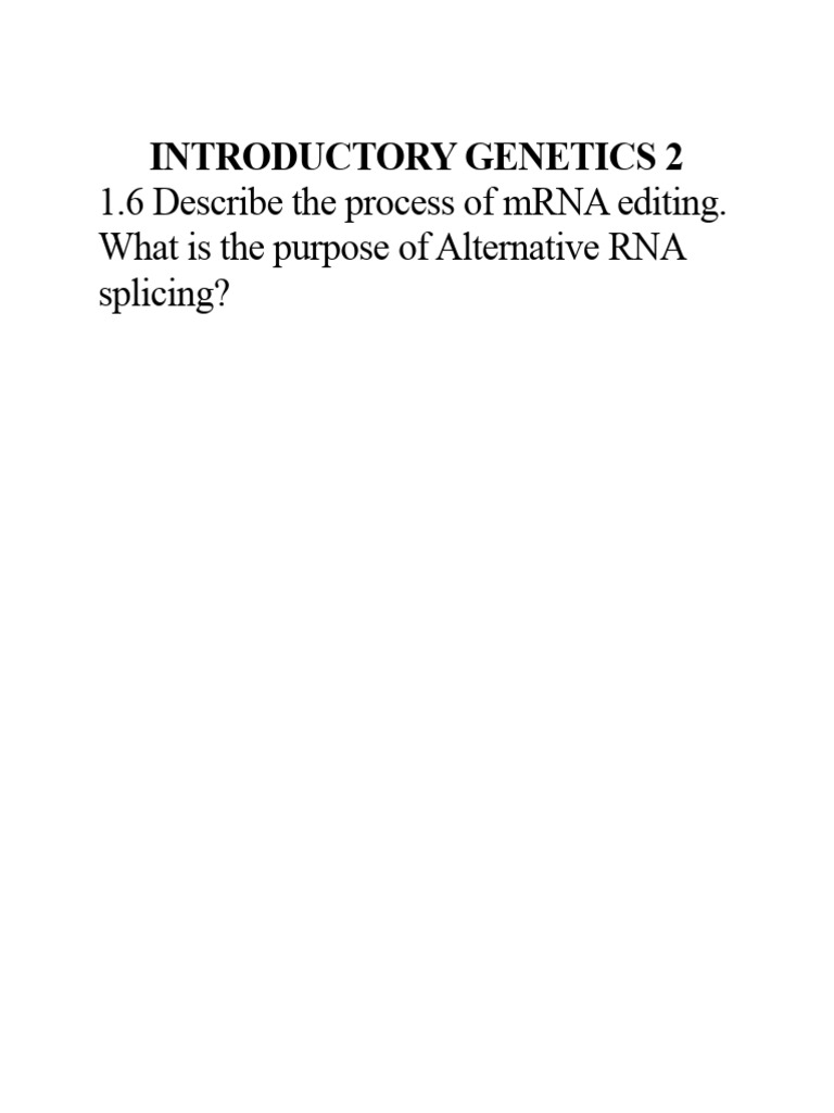 1.6 Rna Editing | PDF | Rna | Messenger Rna