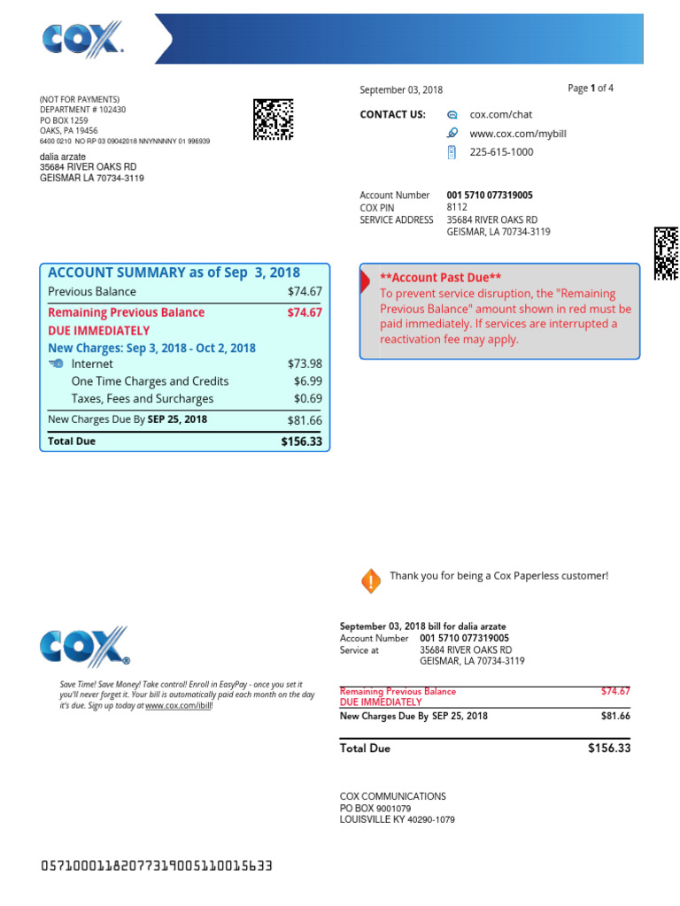 Recivo de Cox | PDF | Fee | Cheque