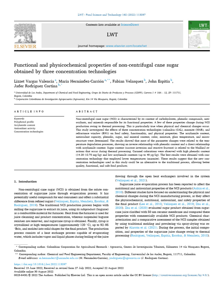 Functional and Physicochemical Properties of Non-Centrifugal PDF | Download Free PDF | Liquid ...