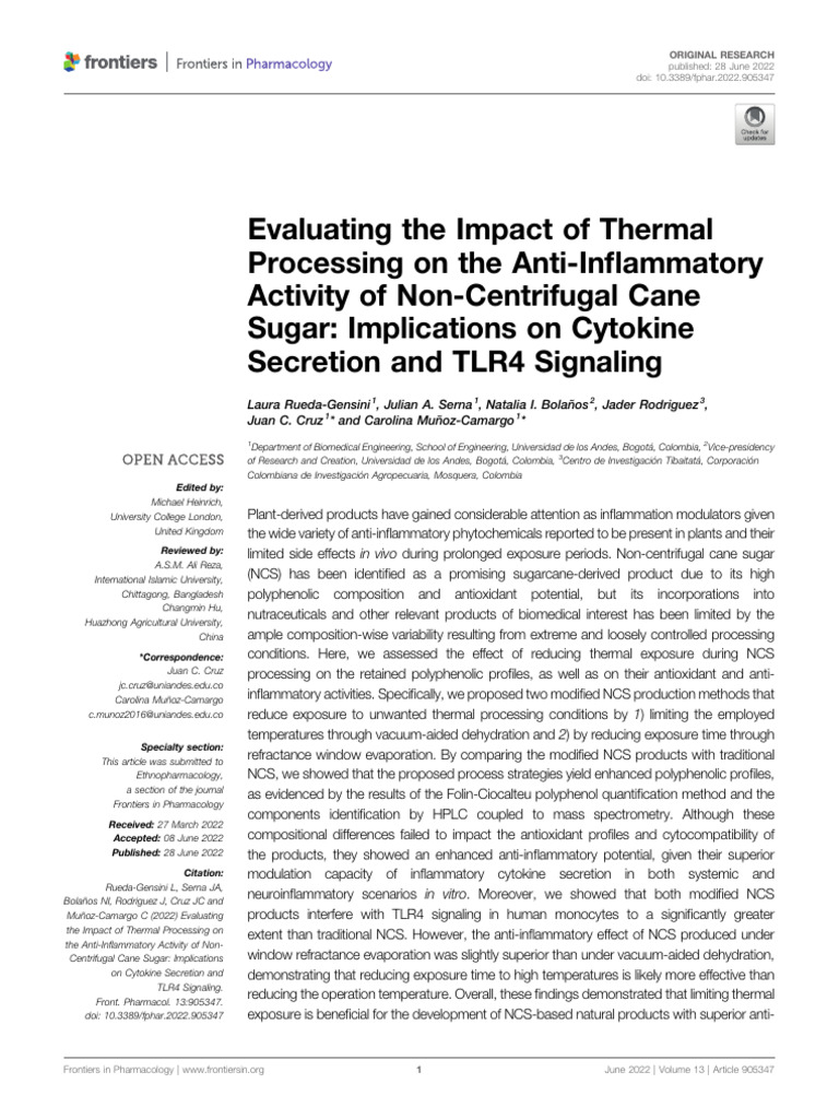 Evaluating The Impact of Thermal Processing | PDF | Inflammation | High Performance Liquid ...