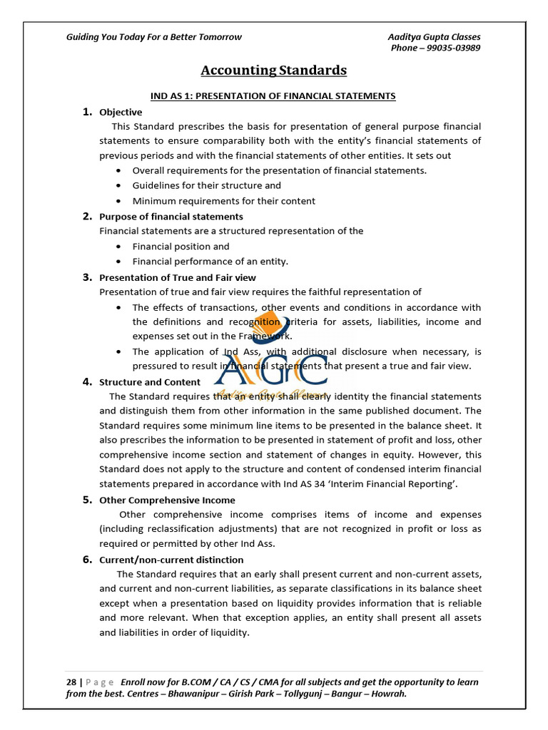 Accounting Standards | PDF | Depreciation | Financial Statement