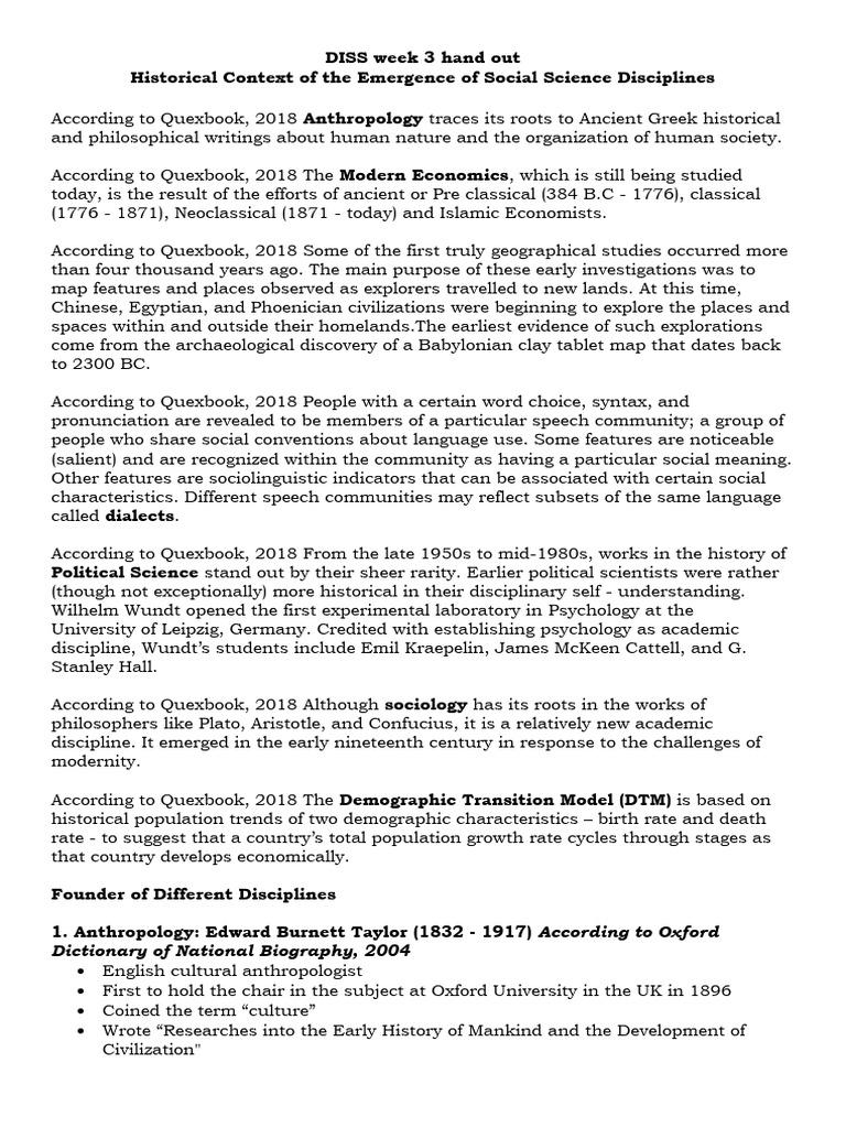 DISS Week 3 Hand Out | PDF | Psychology | Science