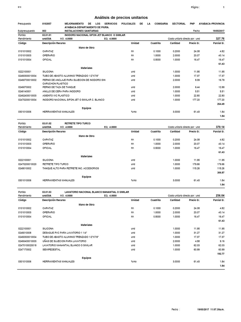 Apu Ayabaca Iiss | PDF | Sector secundario de la economía | Ingeniero civil