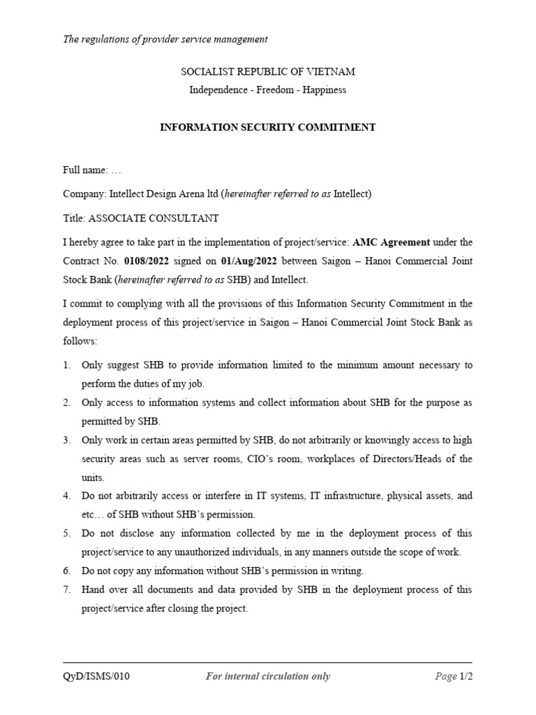 Information Security Commitment - New | PDF | Information Security ...