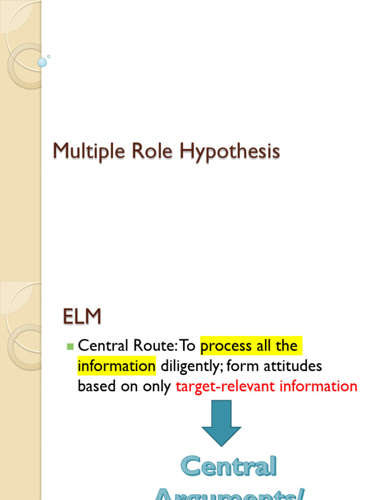 Understanding the Multiple Role Hypothesis | PDF | Cognitive Psychology ...