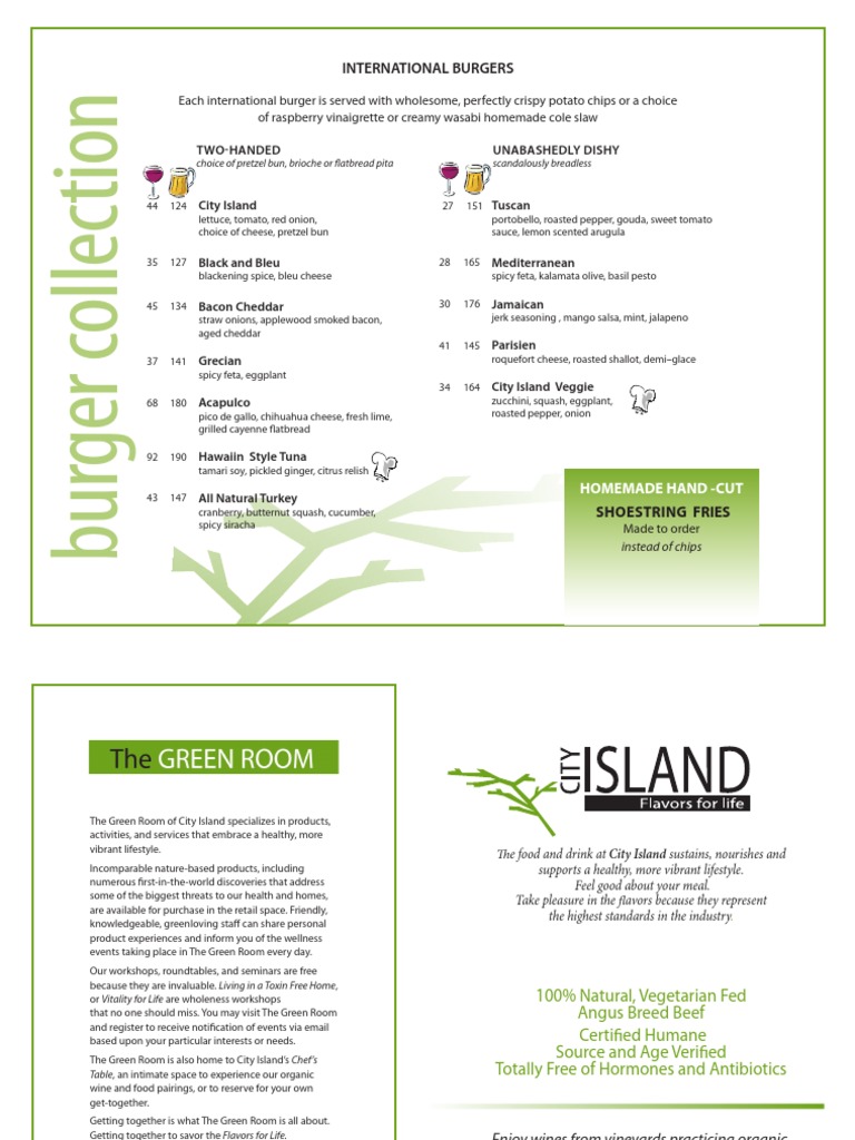 City Island Restaurant Menu | PDF | Salad | Foods