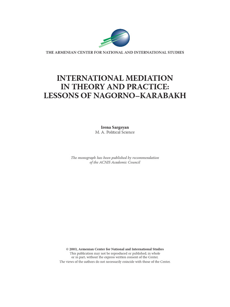 International Mediation in Theory and Practice | PDF | Mediation ...