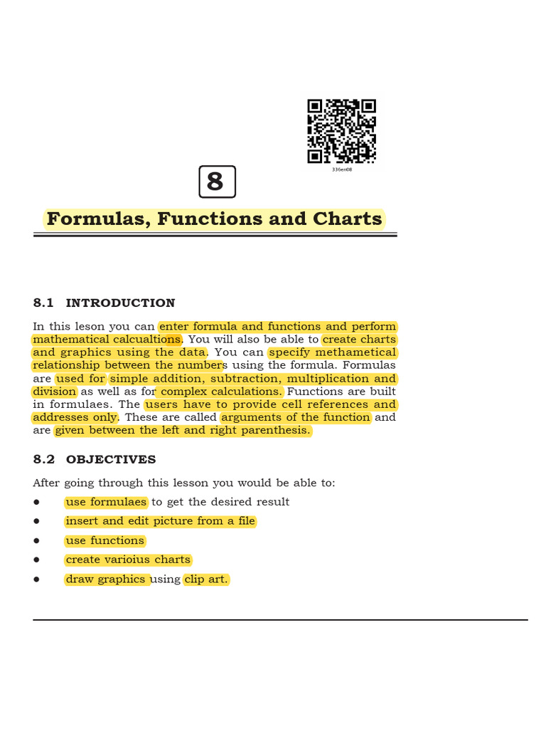 336 Data Entry Operations Lesson8 | PDF | Chart | Microsoft Excel