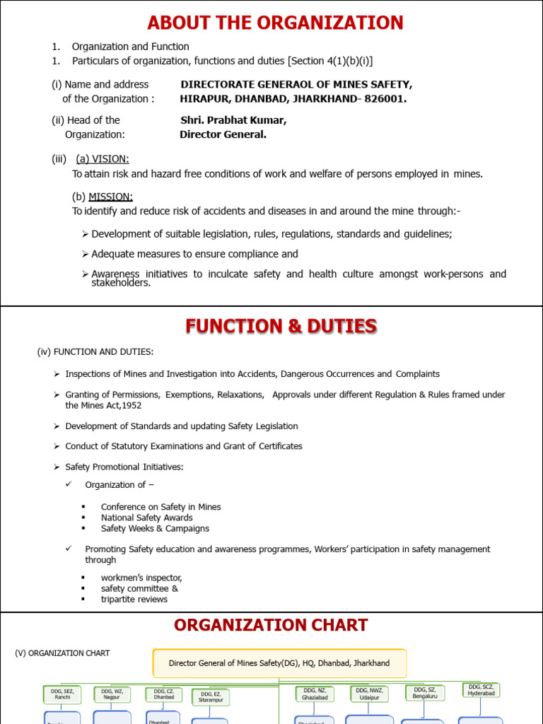 DGMS Organization | PDF | Safety | Occupational Safety And Health