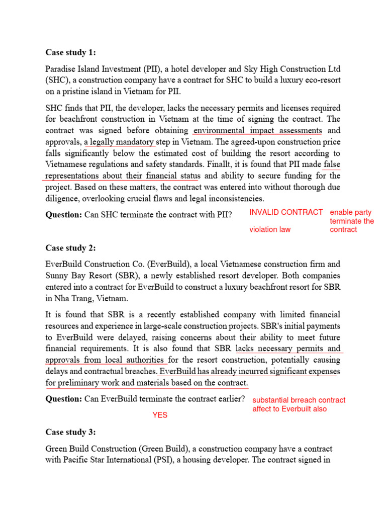 Contract Case Studies - 02 | PDF | Vietnam | Breach Of Contract