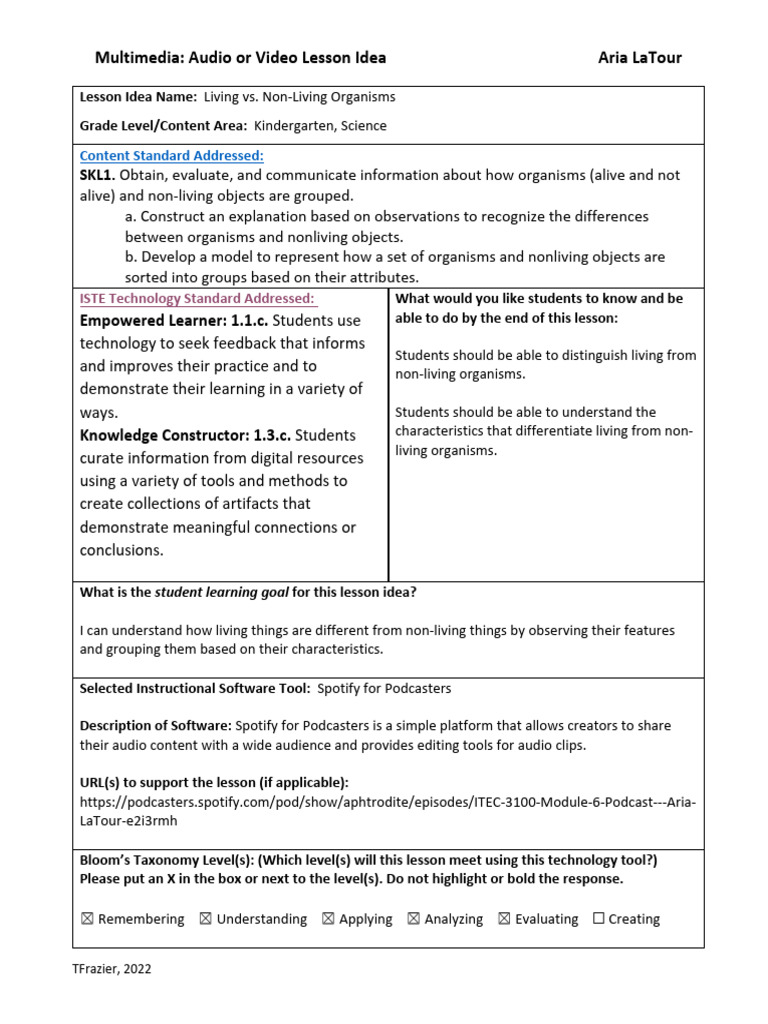 Living vs. Non-Living Organisms Lesson | PDF | Learning | Multimedia