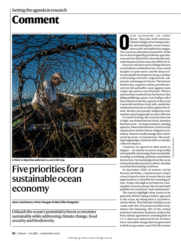 Five Priorities For A Sustainable Ocean Economy | PDF | Climate Change Mitigation | Climate Change