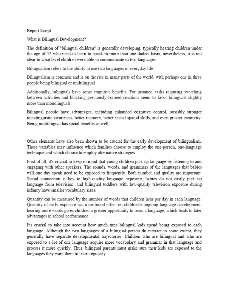 Asl Report Script | PDF | Multilingualism | Behavioural Sciences