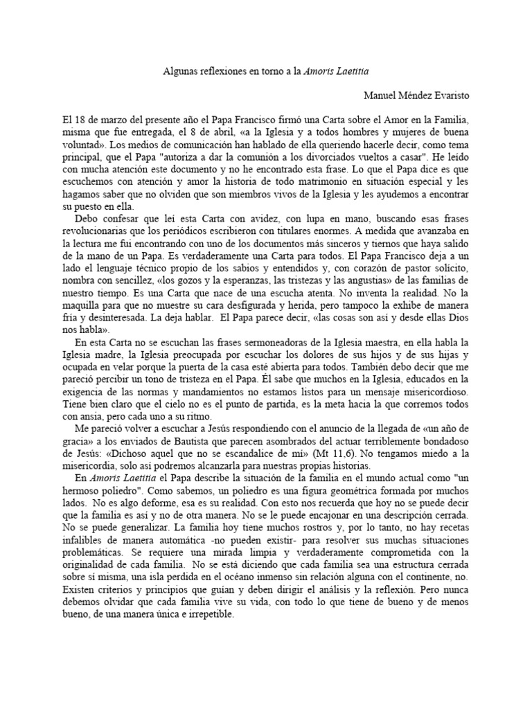Amoris Laetiae | PDF | Dios | Papa Francisco