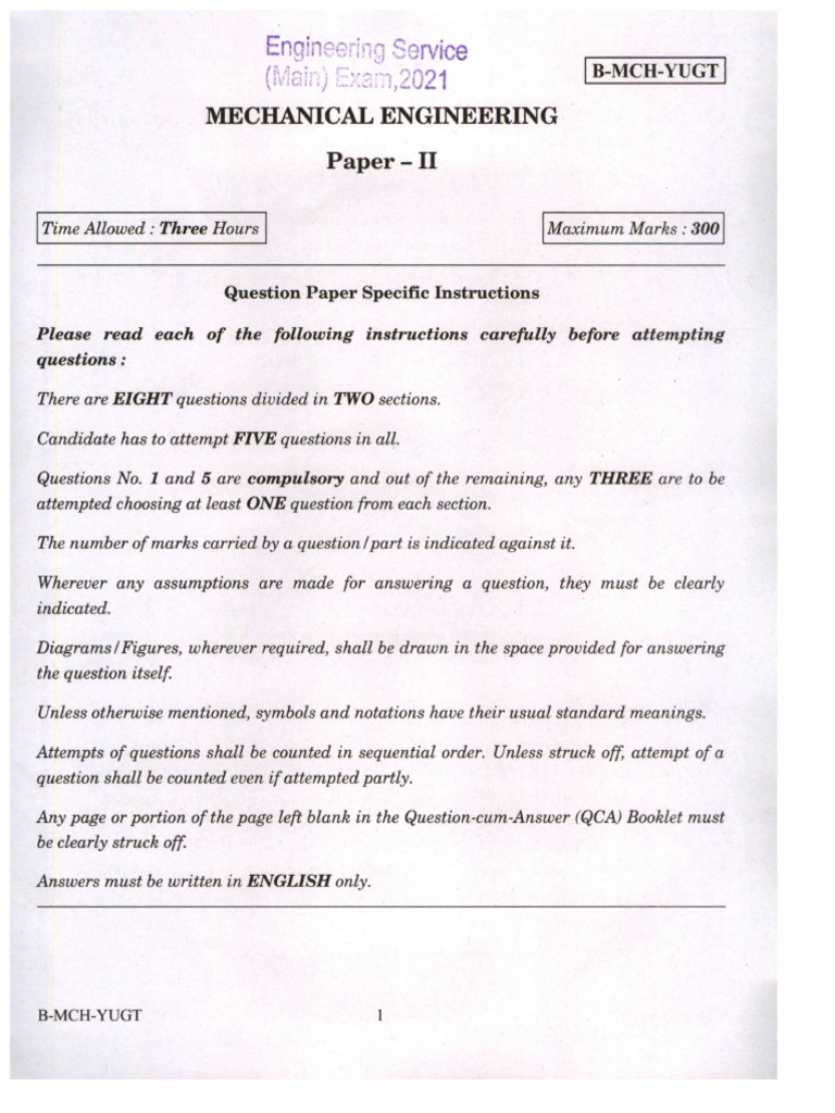 ESE 2021 Mech 2 | PDF