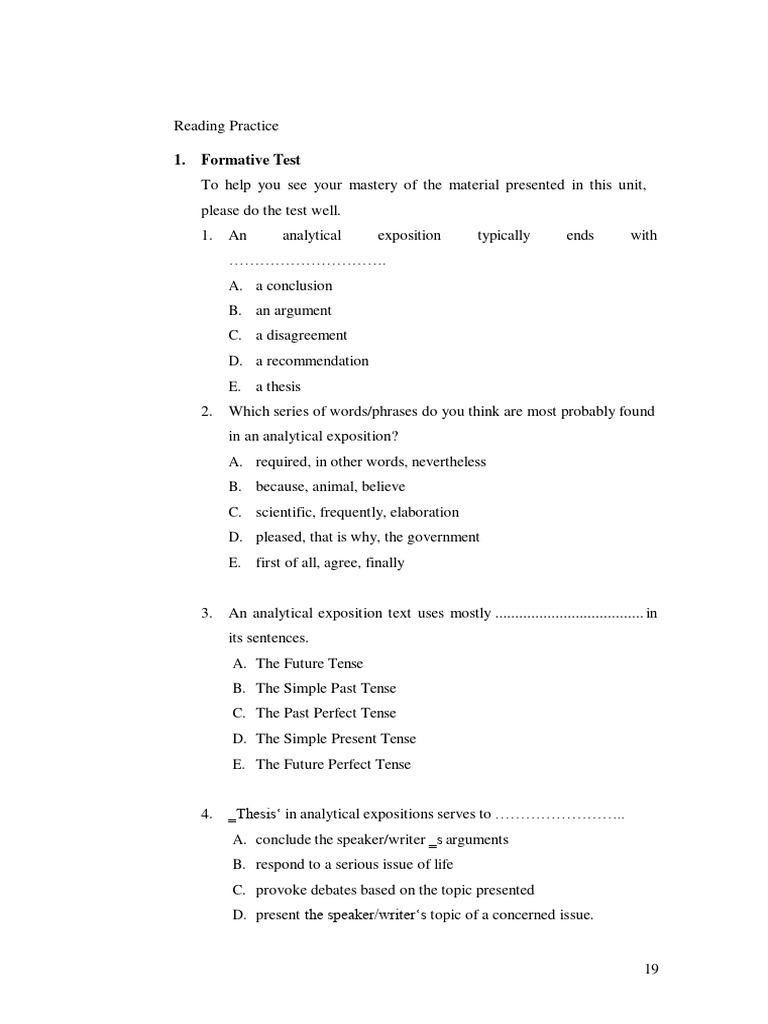 Analytical Exposition Reading Test | PDF | Tobacco Smoking | Addiction