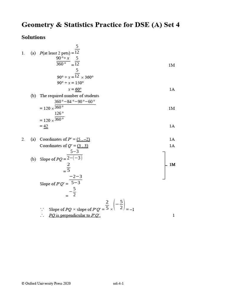 OJM Geo&StatPractice 4 e Sol | PDF | Geometry | Classical Geometry