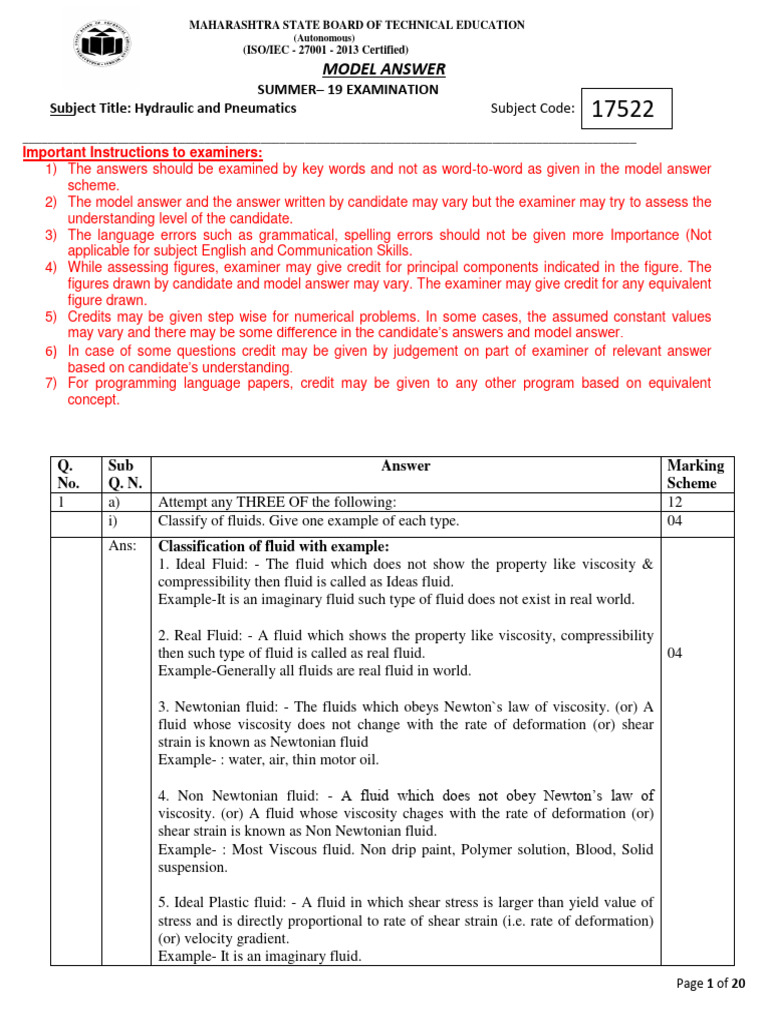 2019 Summer Model Answer Paper (Msbte Study Resources) | Download Free PDF | Fluid Dynamics | Valve