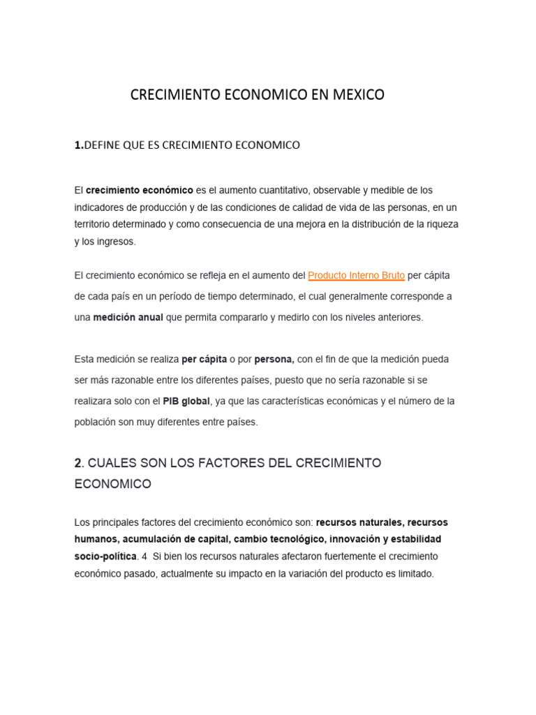 Crecimiento Economico | PDF | Crecimiento económico | Producto Interno Bruto