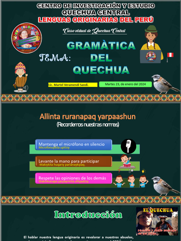 Curso Virtual de Quechua Central 2024 | PDF | Idiomas | Estudios de ...